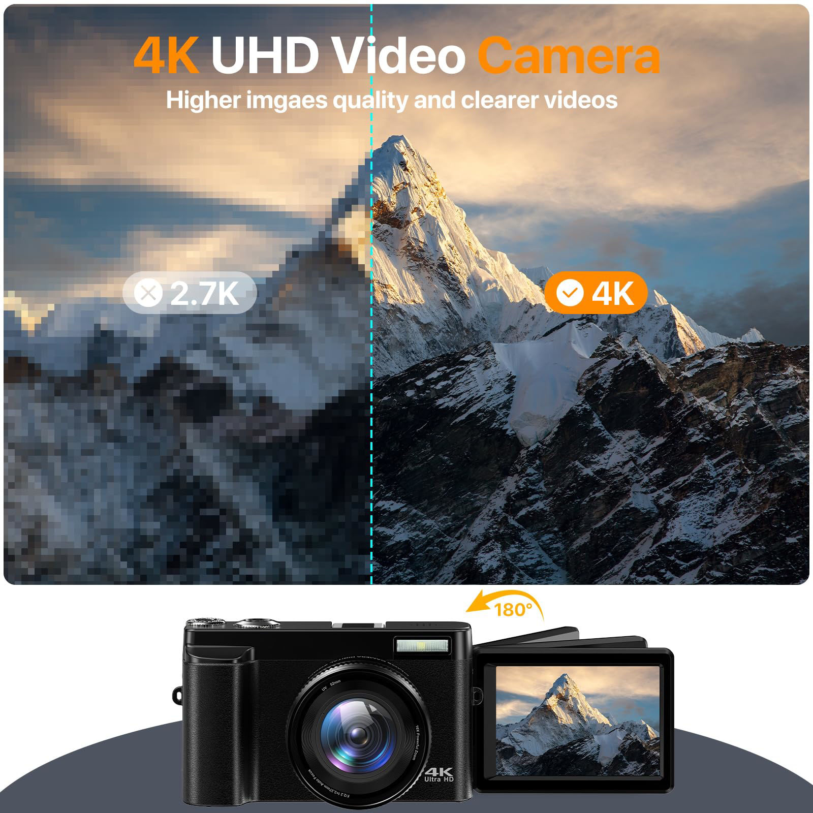 GetUSCart- 4K Digital Camera for Photography Auto-Focus Vlogging Camera ...