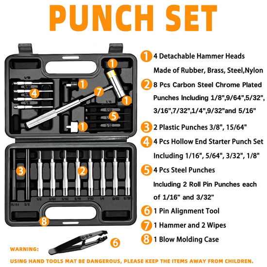 GetUSCart- BESTNULE Punch Set, Pin Punches, Punch Tool, Roll Pin Punch ...