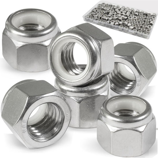 GetUSCart- Vifmy 110 Pack 1/4"-20 Inch Lock Nuts,304 (A2-70) Stainless ...