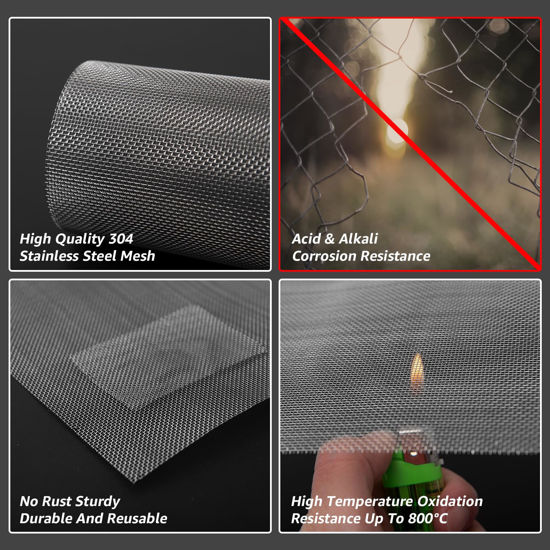 GetUSCart- AMZDEPOT 6 Pack 12x8 Inch Wire Mesh, 20 Mesh 304 Stainless ...