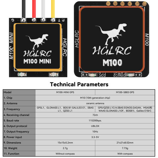 GetUSCart- M100_Mini and M100-5883 GPS Compass Module Upgraded M10 Chip ...