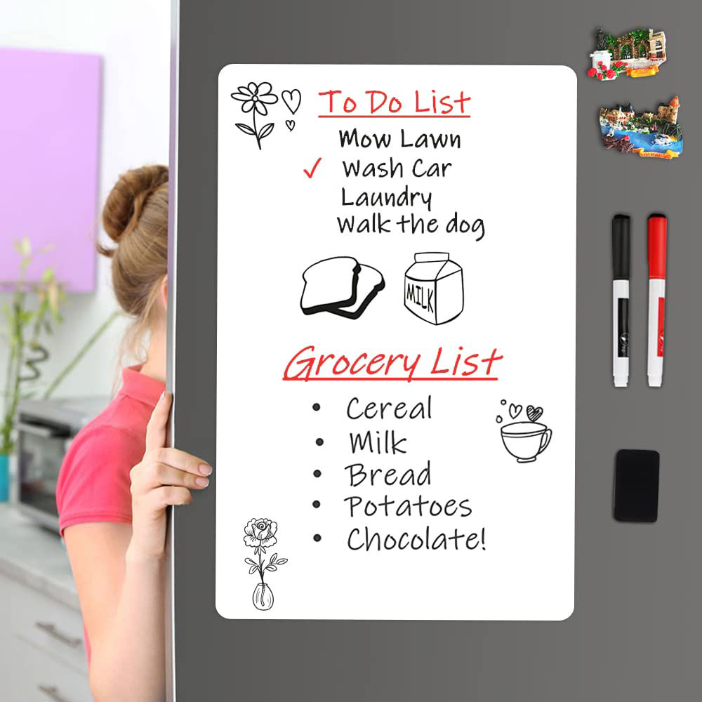 GetUSCart- ANLIOTE Magnetic Dry Erase Board Fridge White Board Sheet 20 ...