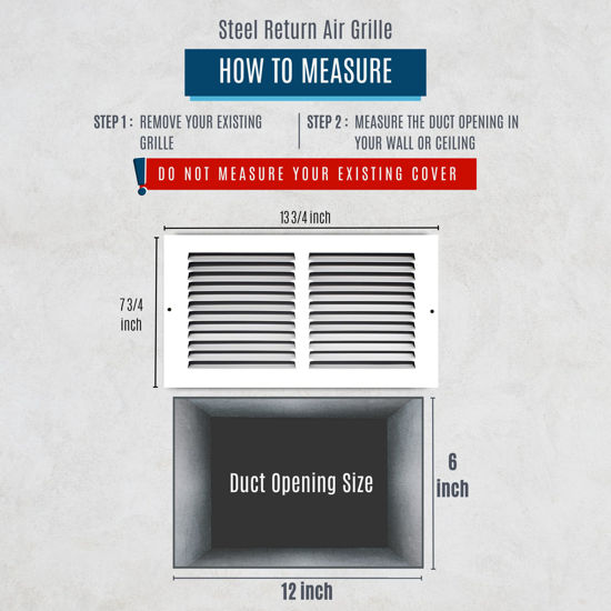 GetUSCart- Fits 12x6 Duct Opening | Steel Return Air Grille by Handua ...