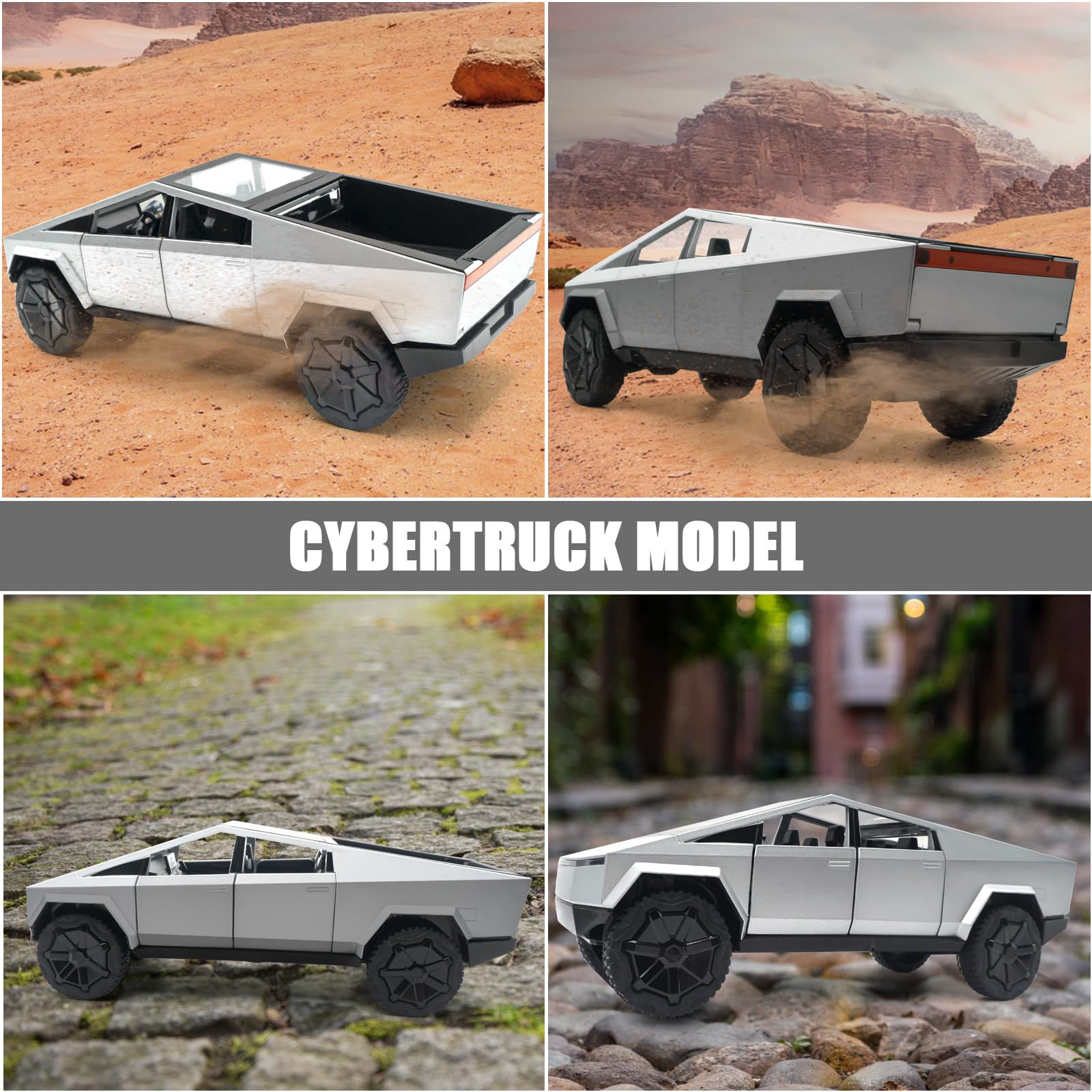 GetUSCart- Cybertruck Model: 1/24 Diecast Metal Toy Trucks with Lights ...