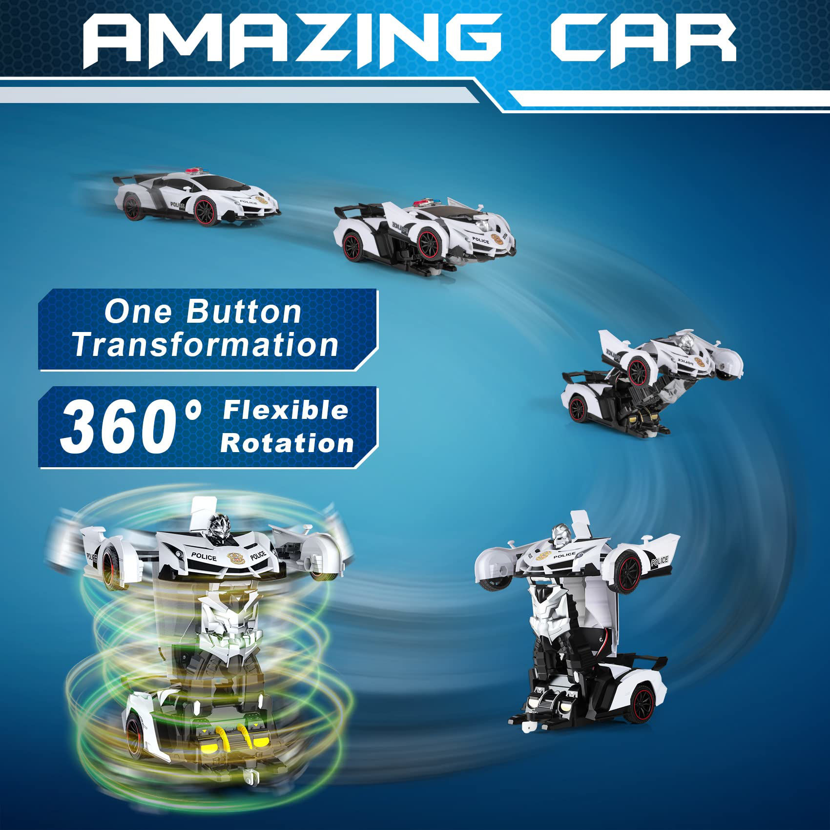 GetUSCart- FDJ Remote Control Car - Transform Toys Car Robot, One ...