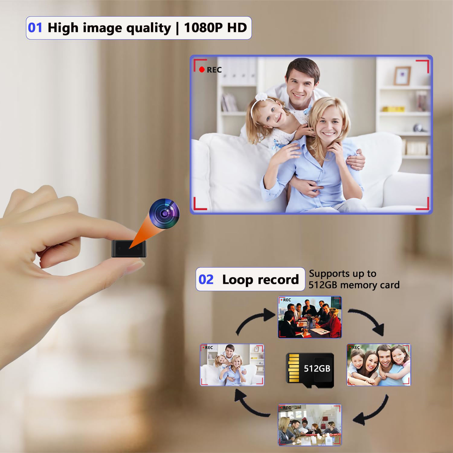 GetUSCart- Hidden Camera Mini Spy Camera 1080P Small Security Camera ...
