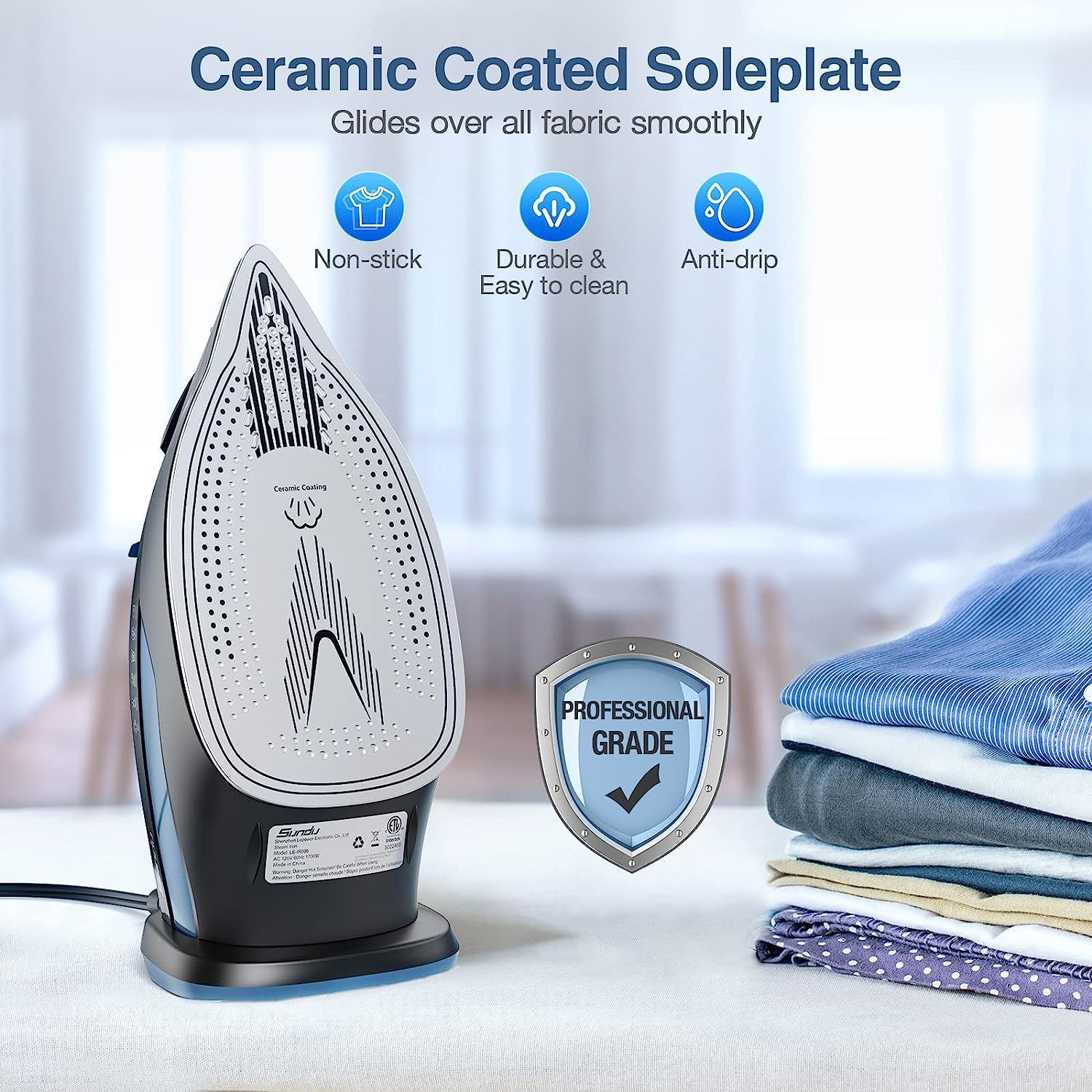 GetUSCart- Sundu Steam Iron for Clothes with Rapid Heating Ceramic ...