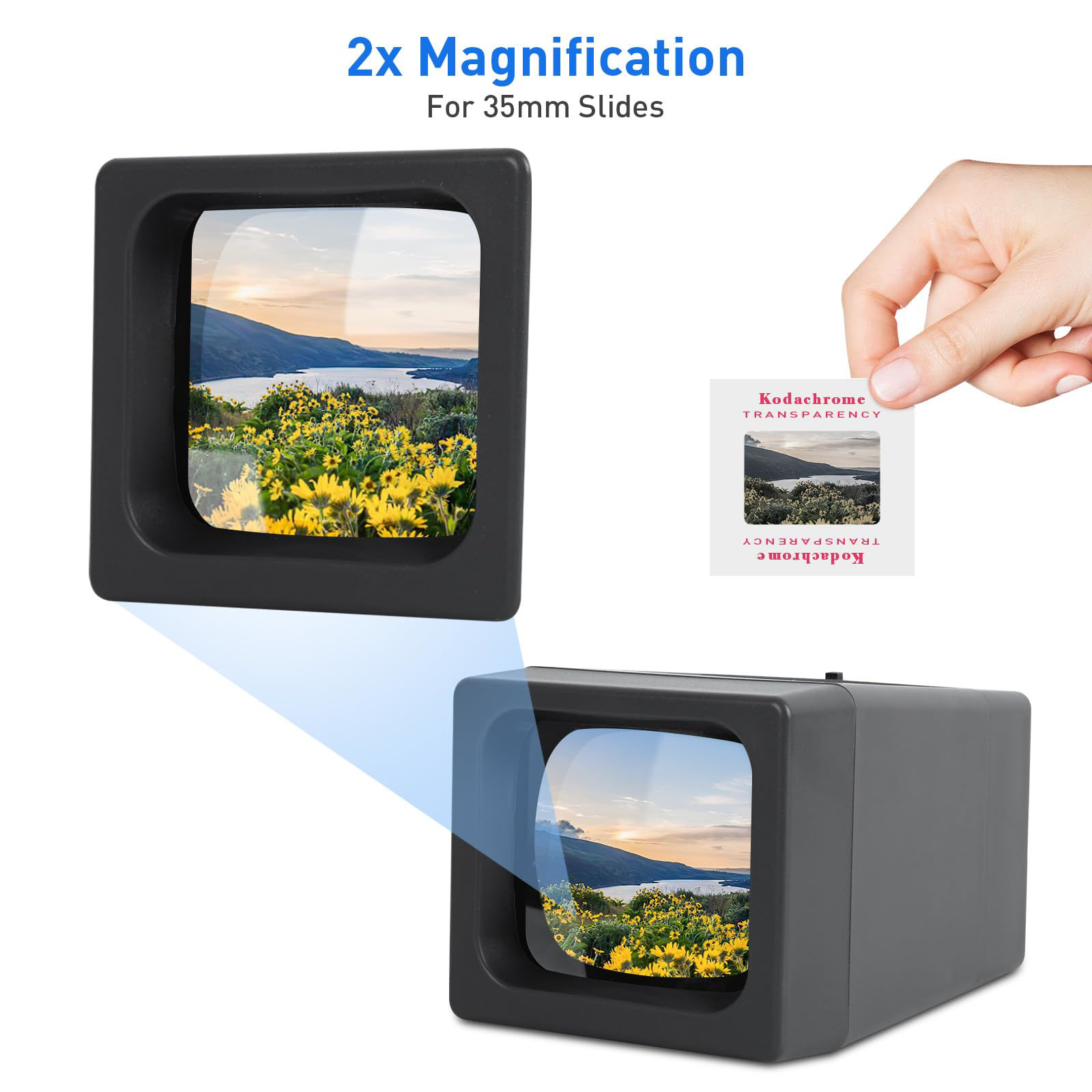 GetUSCart- 35 mm Film & Slide Viewer, 2X LED Illuminated Viewing Slide ...