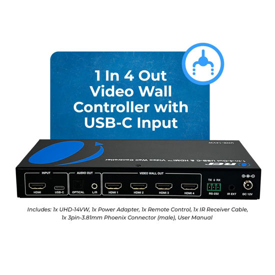 GetUSCart- OREI 4K 2x2 Video Wall Controller with HDMI and USB-C inputs ...