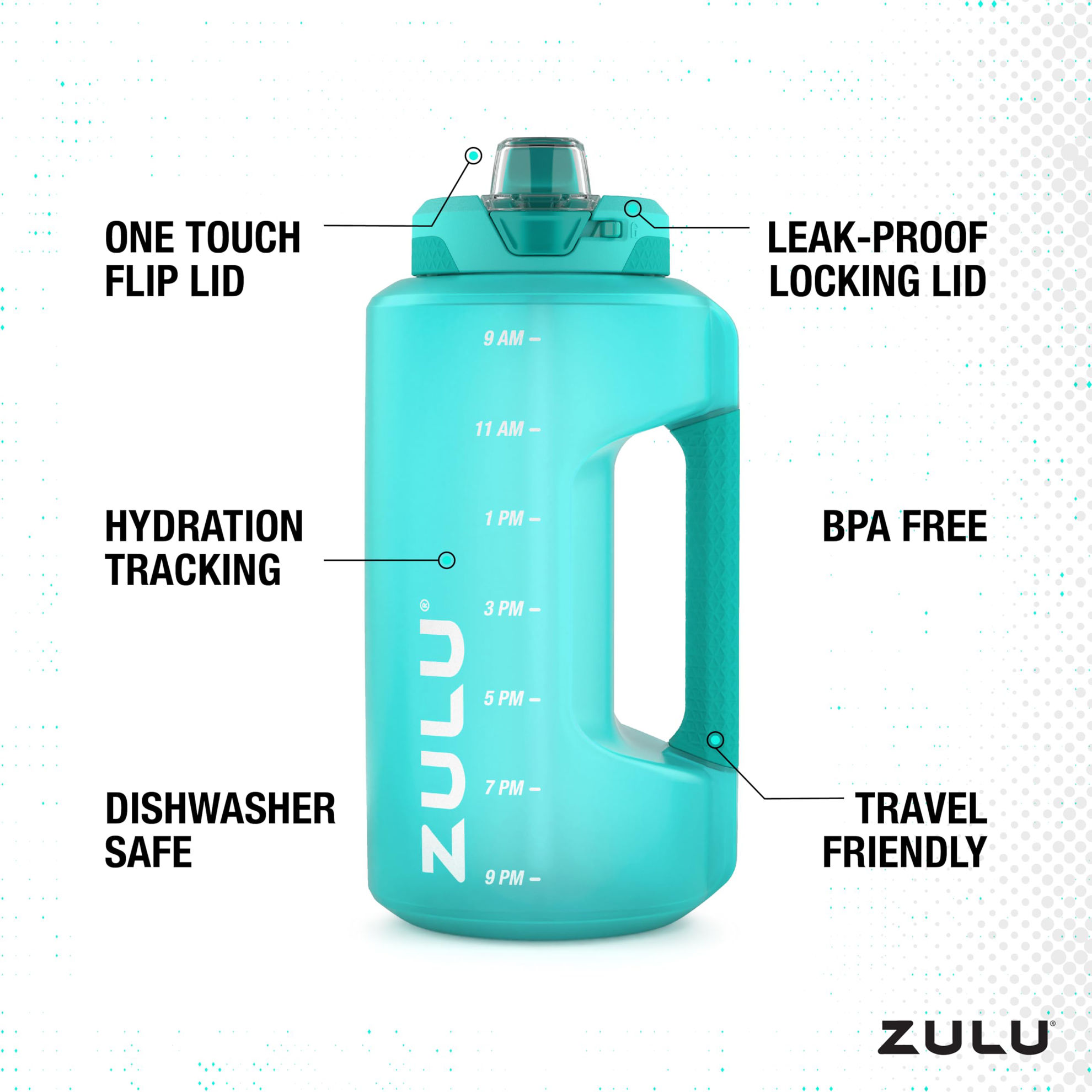 GetUSCart- Zulu Goals 64oz Large Half Gallon Jug Water Bottle with ...