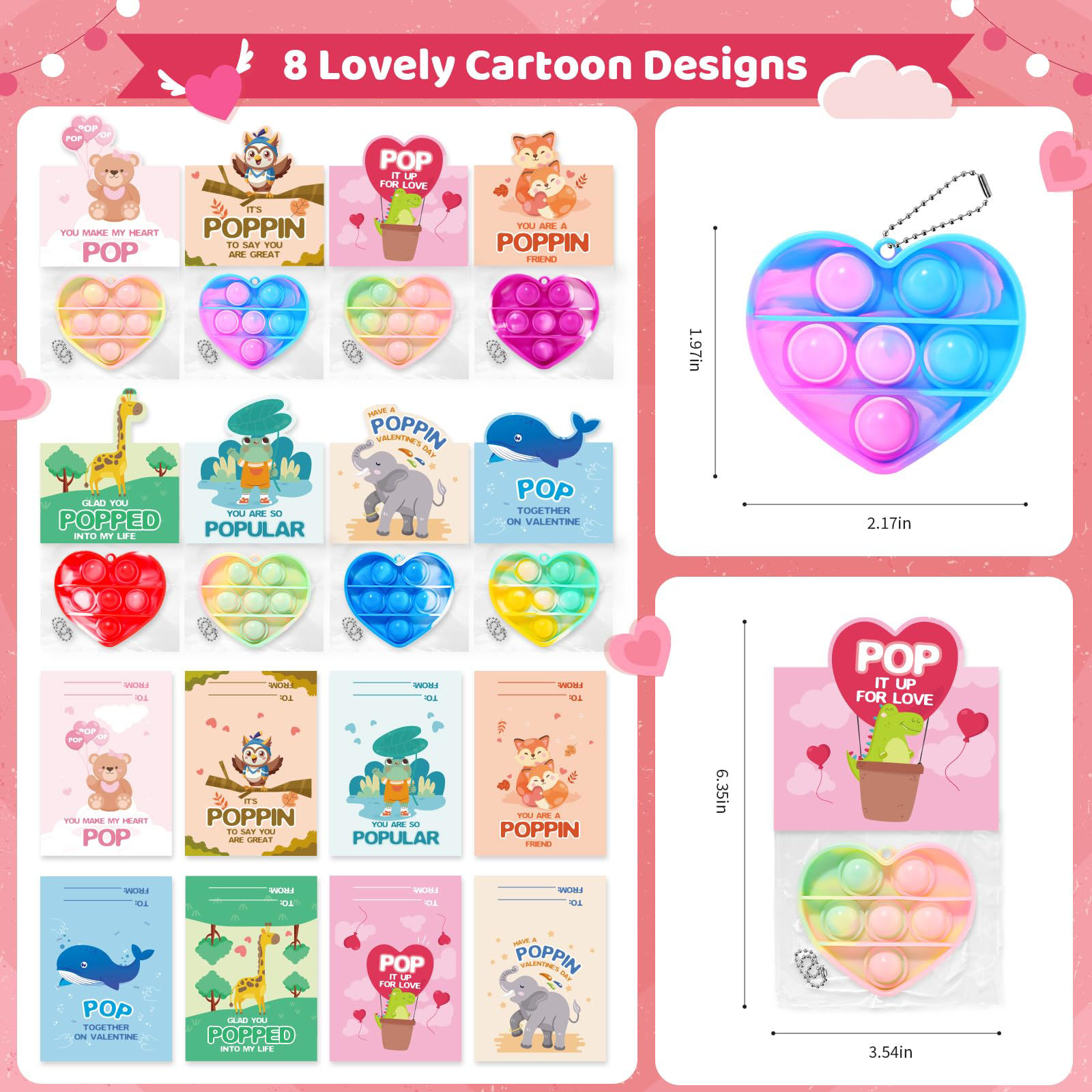 GetUSCart- Shemira 24 Pack Valentine's Day Cards for Kids, Valentines ...