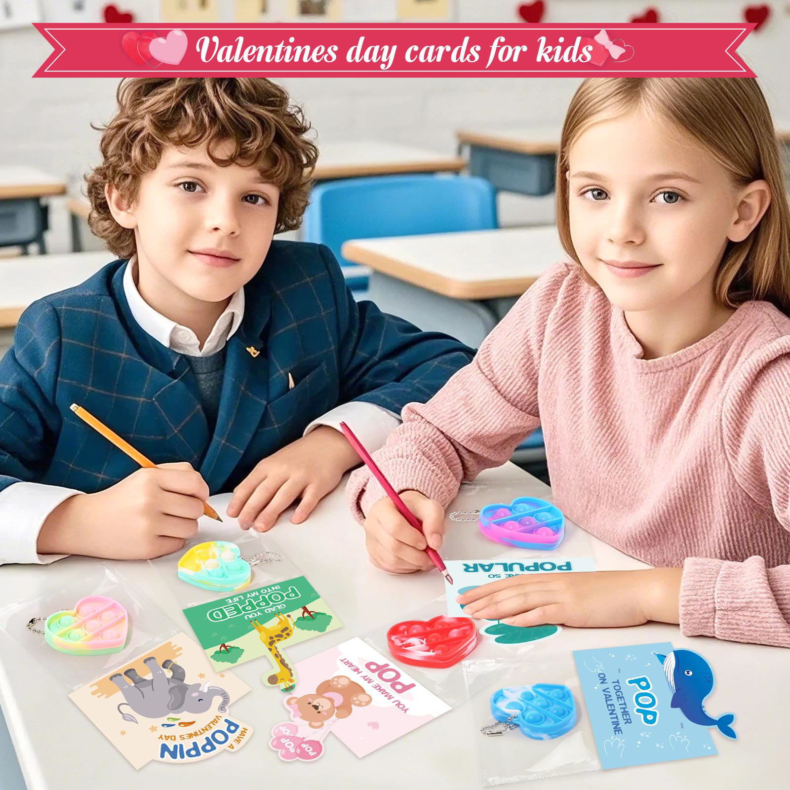 GetUSCart- Shemira 24 Pack Valentine's Day Cards for Kids, Valentines ...