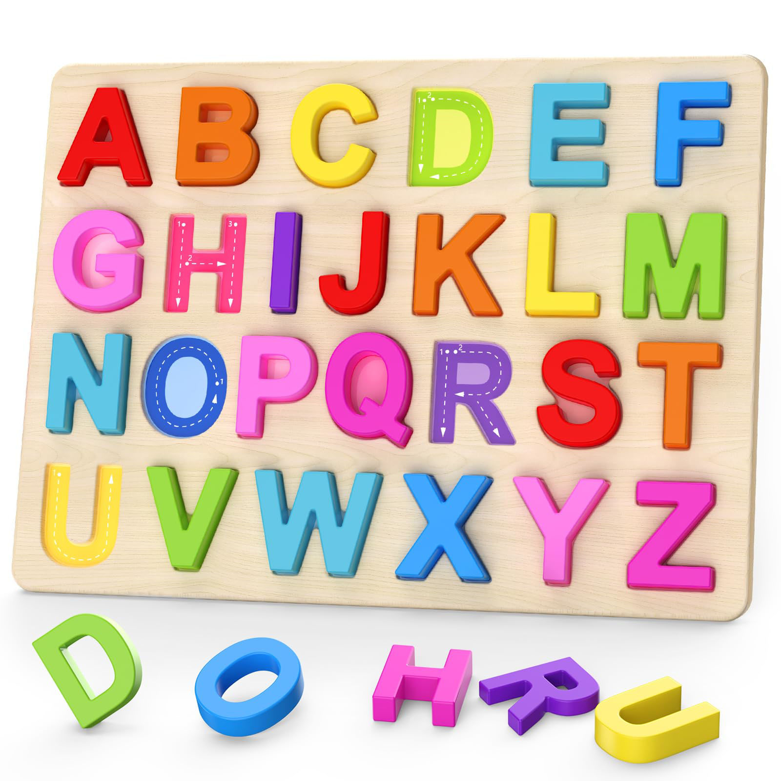 GetUSCart- Zeoddler Alphabet Puzzles, Wooden Puzzles for Toddlers, ABC ...
