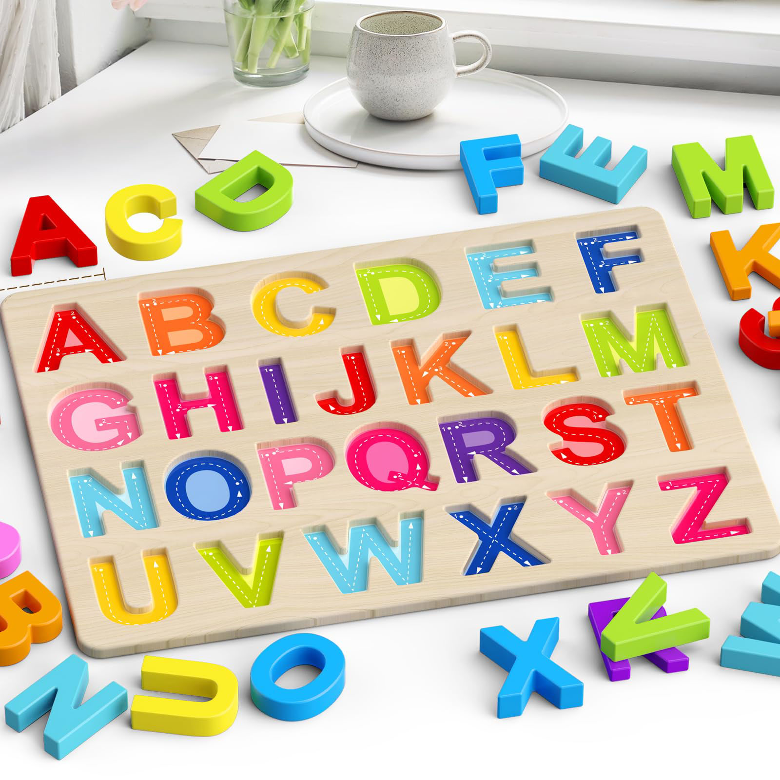 GetUSCart- Zeoddler Alphabet Puzzles, Wooden Puzzles for Toddlers, ABC ...