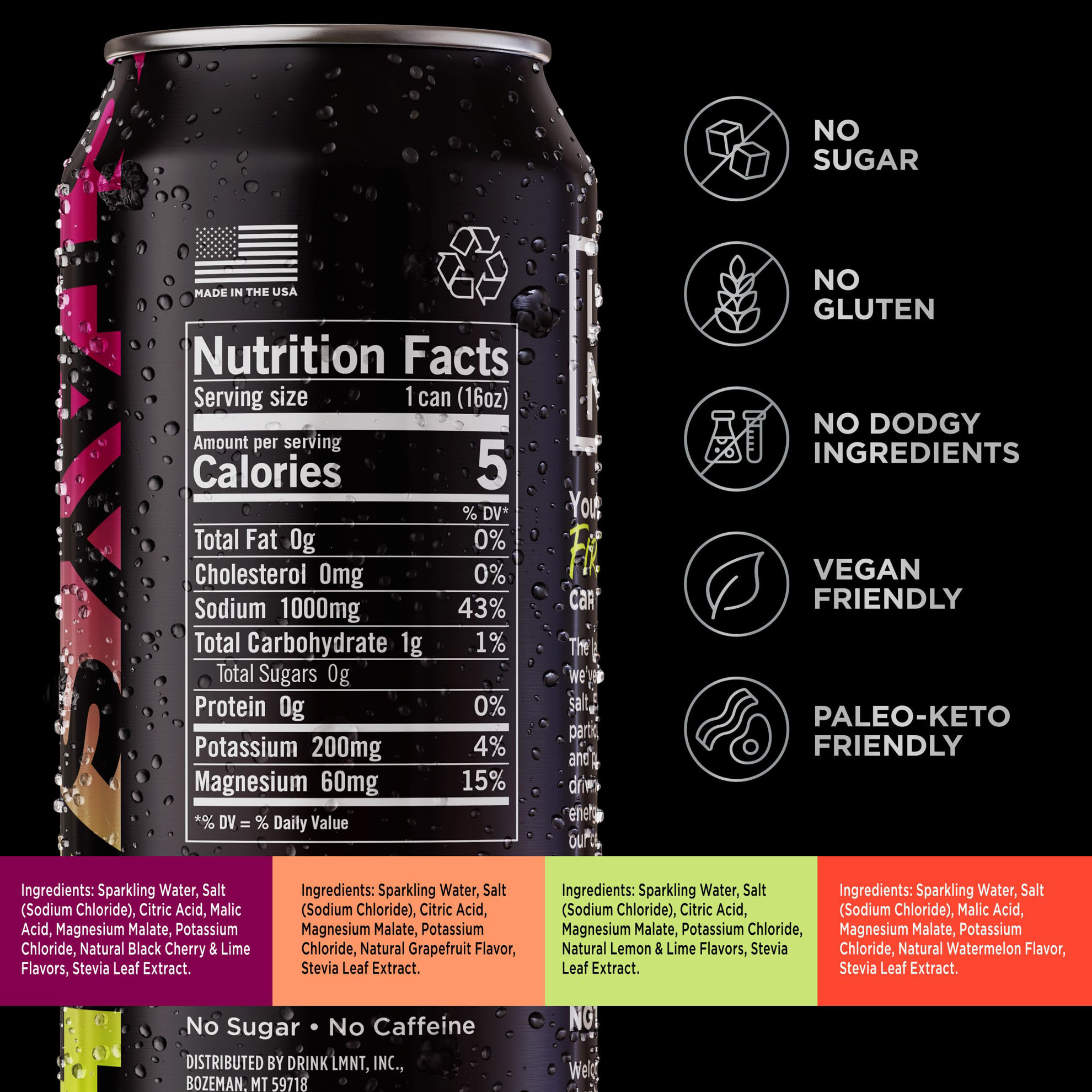 GetUSCart- LMNT Sparkling Electrolyte Drink - Variety Pack | 12-Count