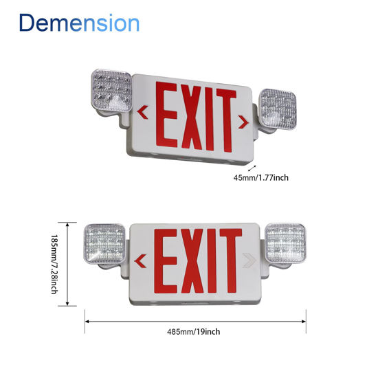 GetUSCart- TANLUX Red Exit Sign with Emergency Lights, LED Emergency ...