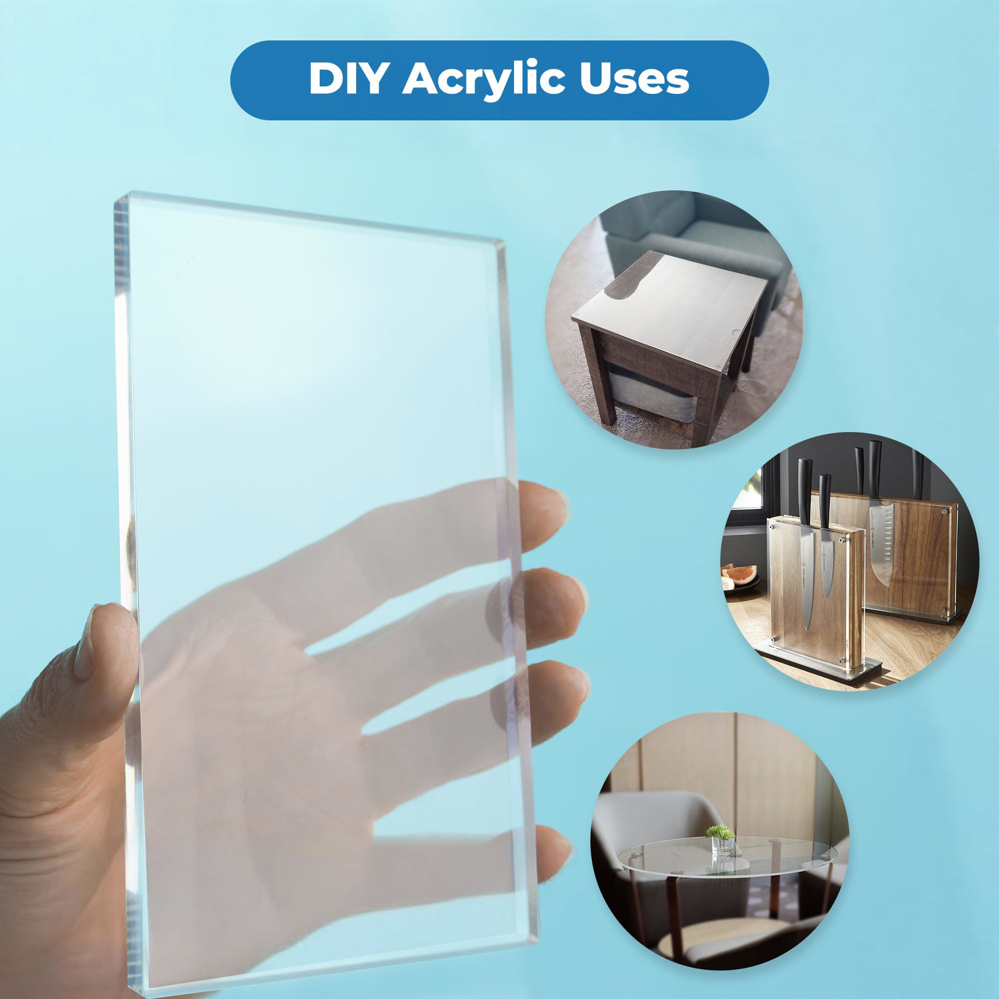 GetUSCart- Custom Cut Plexiglass Sheet Cut to Size-Clear Acrylic Sheet ...