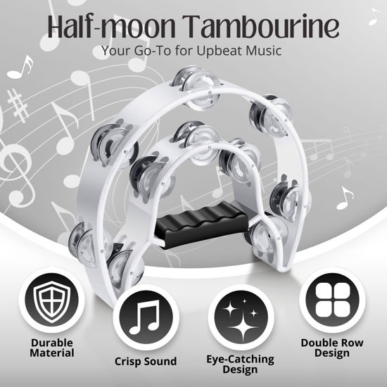GetUSCart- Flexzion Tambourine Metal Half Moon Musical Instruments ...