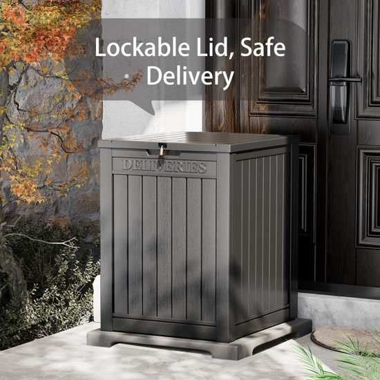 GetUSCart- 51 Gallon Resin Package Delivery Box for Outside, Storage ...