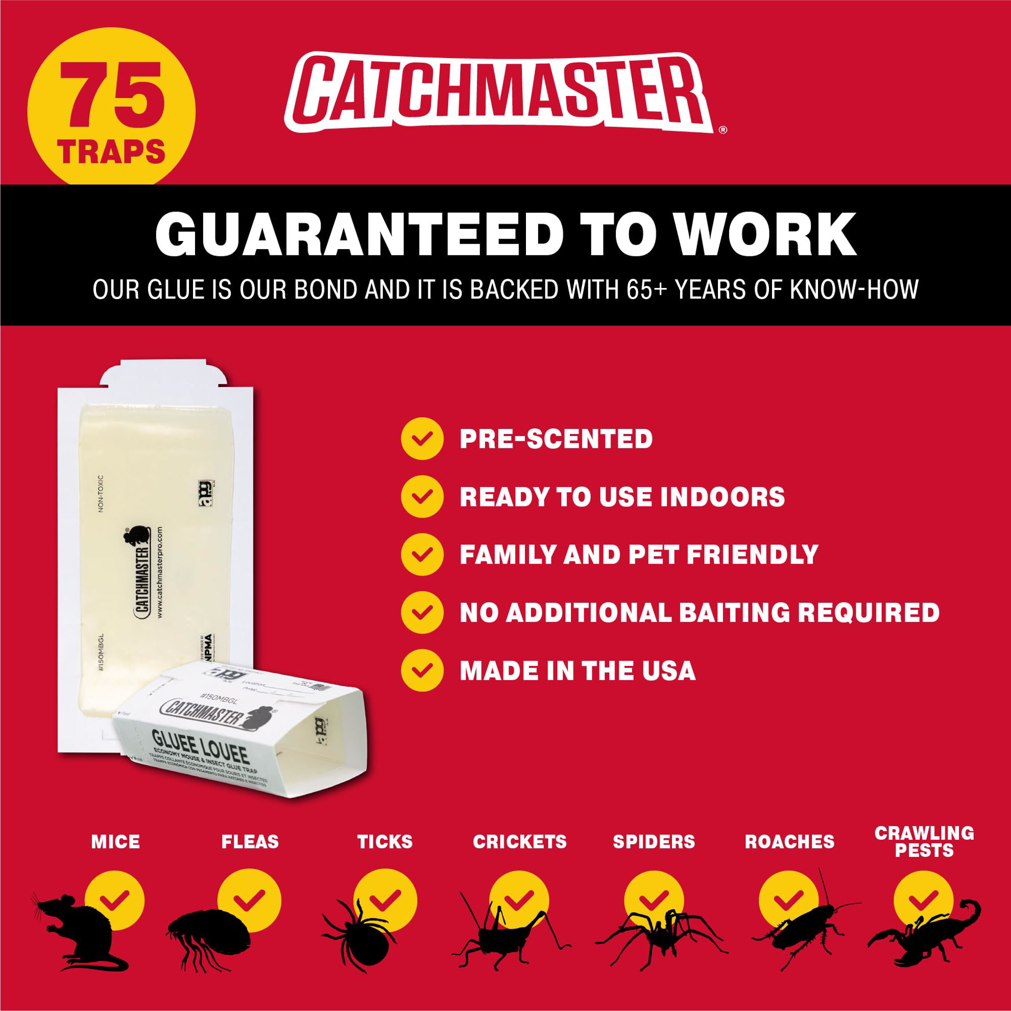 GetUSCart- Catchmaster Mouse and Insect Glue Boards, 75-Pack Mouse ...