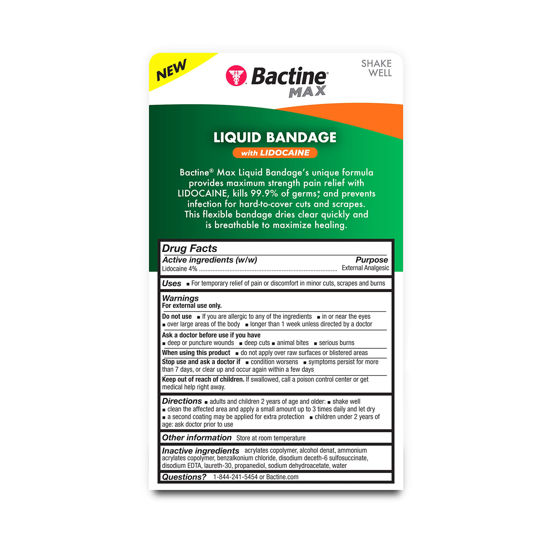 GetUSCart- Bactine MAX Liquid Bandage with Lidocaine - Wound Cleaning ...