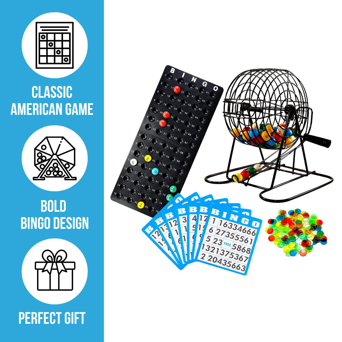 GetUSCart- Regal Bingo Deluxe Bingo Game Set with 8" Wheel Cage, 75 ...