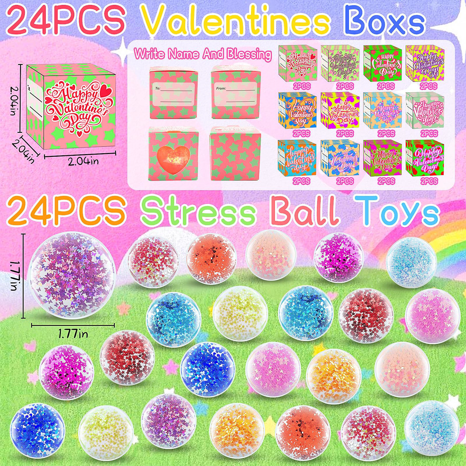 GetUSCart- Valentines Day Gifts for Kids Classroom,24PACK Prefilled ...