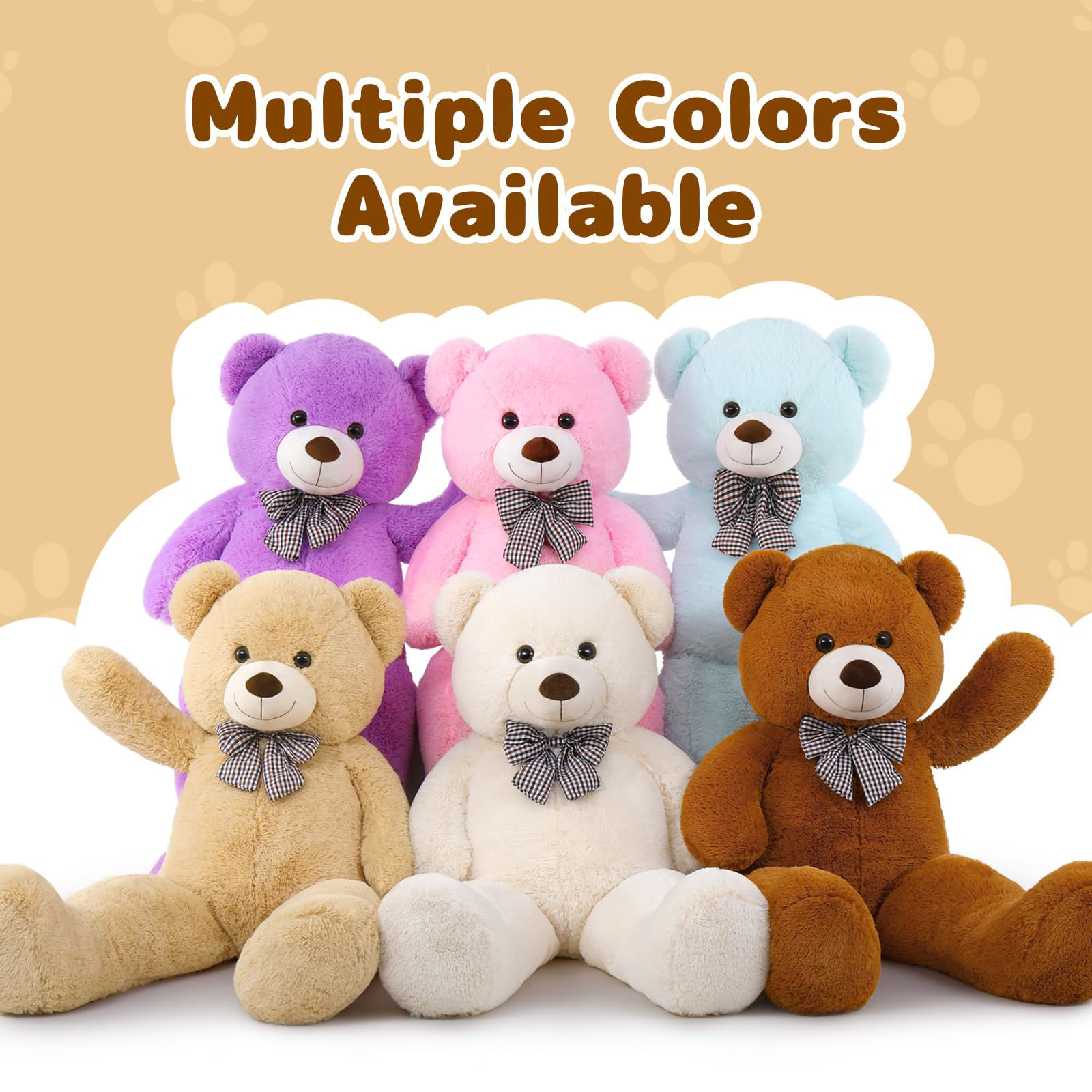 GetUSCart- MaoGoLan Giant Big Teddy Bear 4 Feet 47 inch Life Size Tan ...