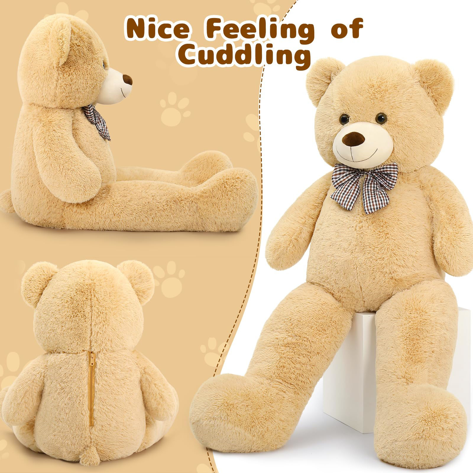 GetUSCart- MaoGoLan Giant Big Teddy Bear 4 Feet 47 inch Life Size Tan ...