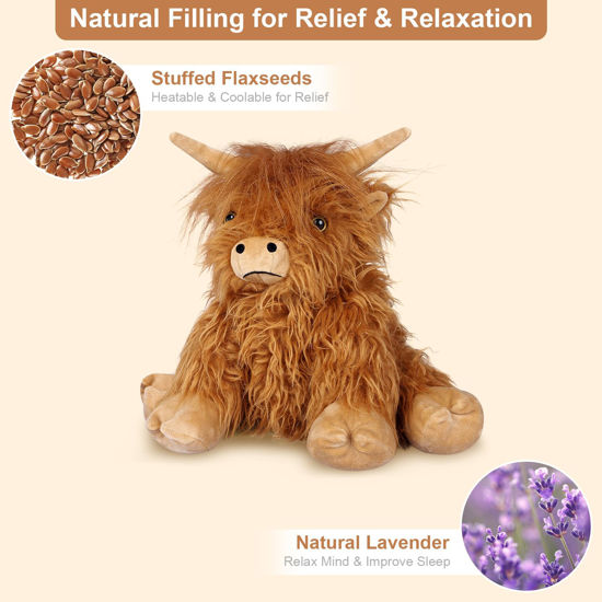 GetUSCart- SuzziPals Heatable & Coolable Highland Cow Stuffed Animals ...