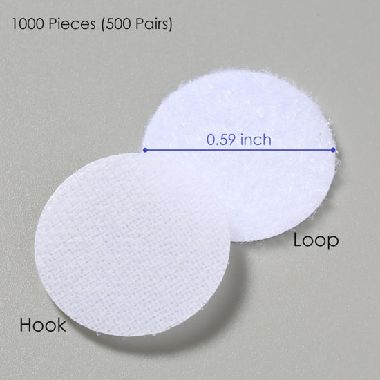 GetUSCart- JUMINIZ 1000 Pcs (500 Pairs) 0.59inch Diameter Hook and Loop ...