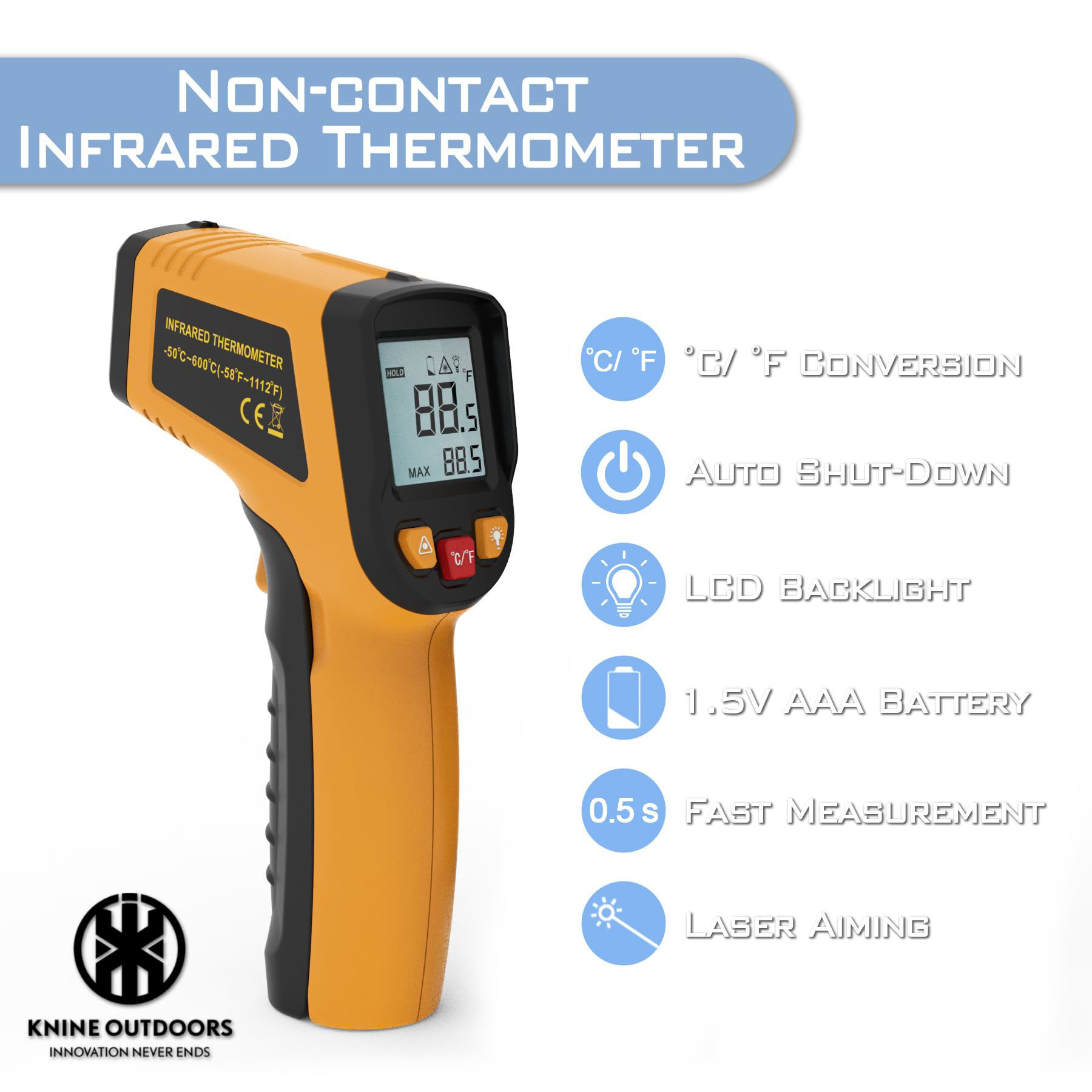 GetUSCart- KNINE OUTDOORS Infrared Thermometer Laser Temperature Gun ...