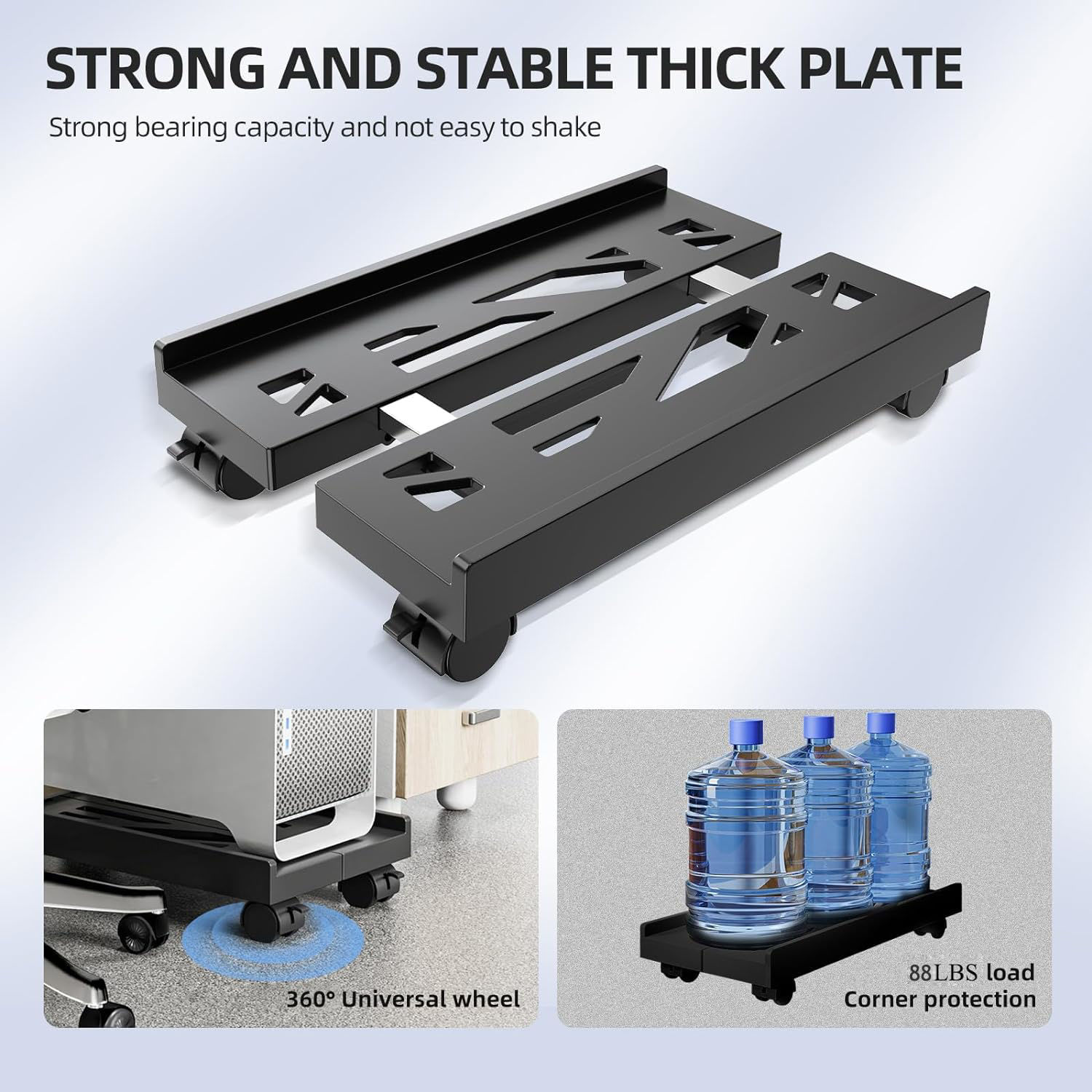 GetUSCart- Adjustable Mobile CPU Stand, Ventilated Computer Tower Stand ...