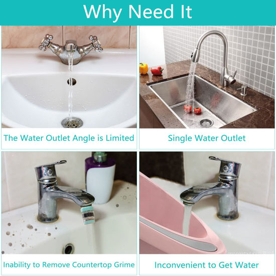 GetUSCart- 1080°Swivel Faucet Extender, Sink Water Faucet Aerator ...