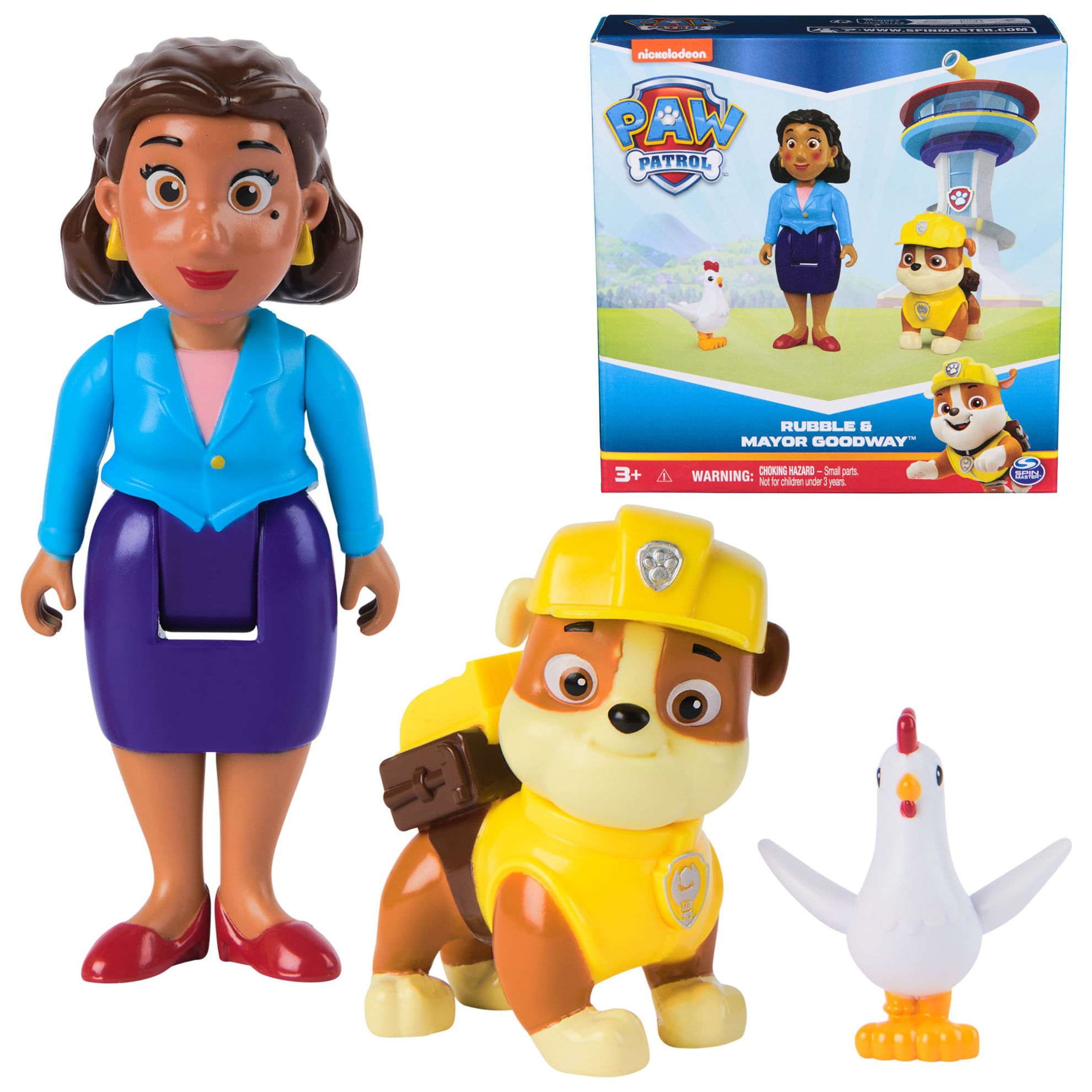GetUSCart- Paw Patrol Rubble, Mayor Goodway & Chickaletta Figures, Kids ...