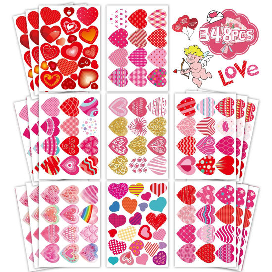 GetUSCart- Heart Stickers for Kids, Valentines Day Colorful Heart ...