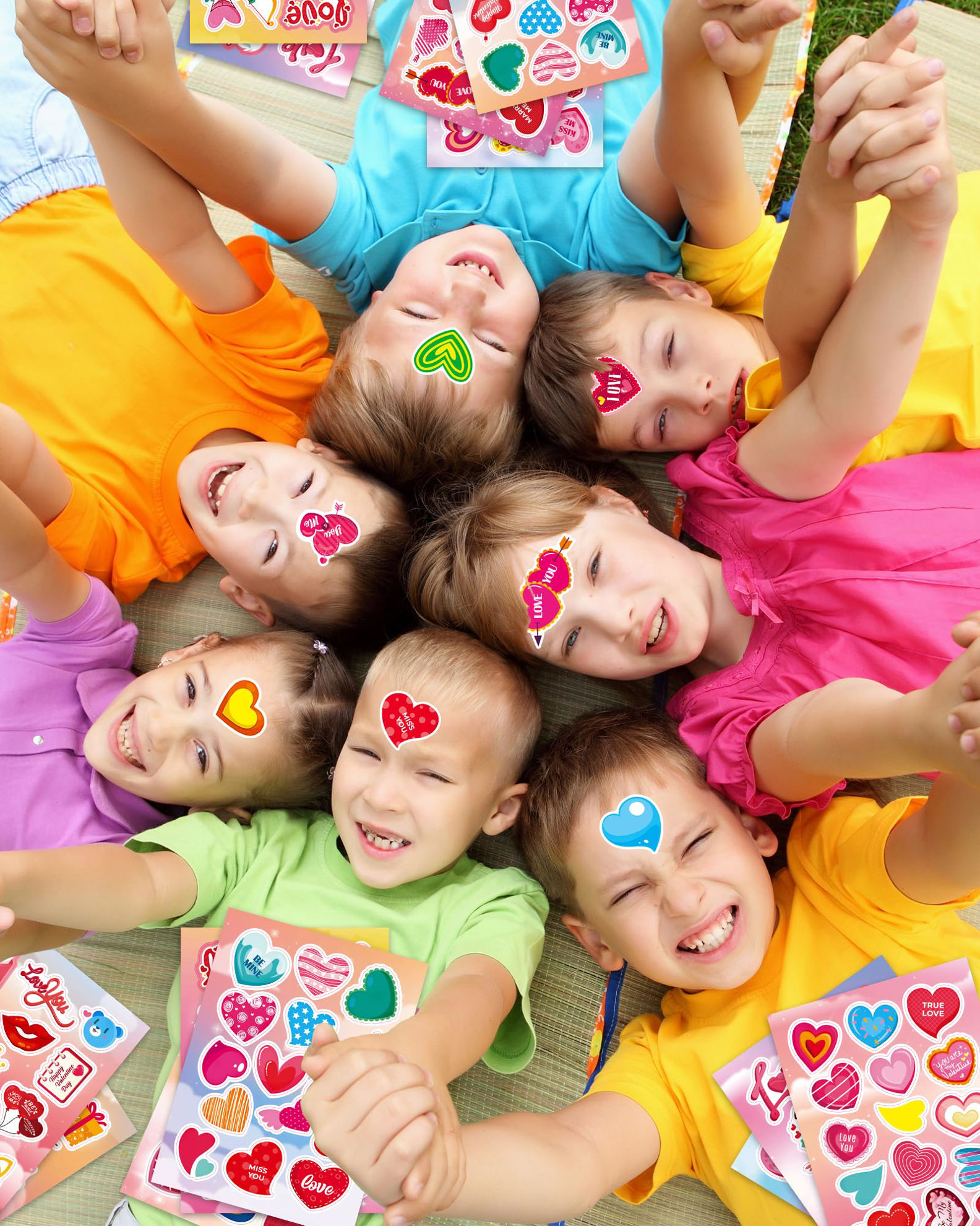 GetUSCart- 550PCS Valentines Day Stickers, 40 Sheet Heart Stickers ...