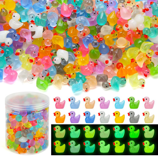 GetUSCart- GWAHSA 240pcs Luminous Mini Resin Ducks, Tiny Duck Bulk Glow ...