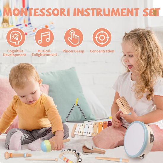GetUSCart- Toddler Musical Instruments Set - Montessori Toys Wooden ...