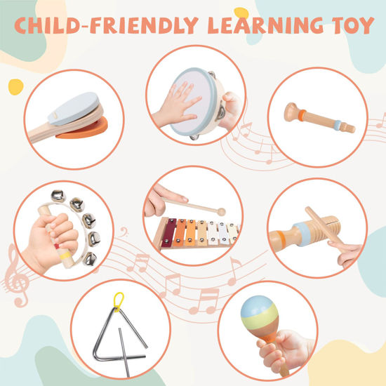 GetUSCart- Toddler Musical Instruments Set - Montessori Toys Wooden ...