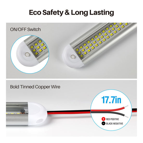 GetUSCart- CT CAPETRONIX 12v LED Interior Light Bar, 120LEDs 1500LM 8W DC 12 Volt led Strip ...