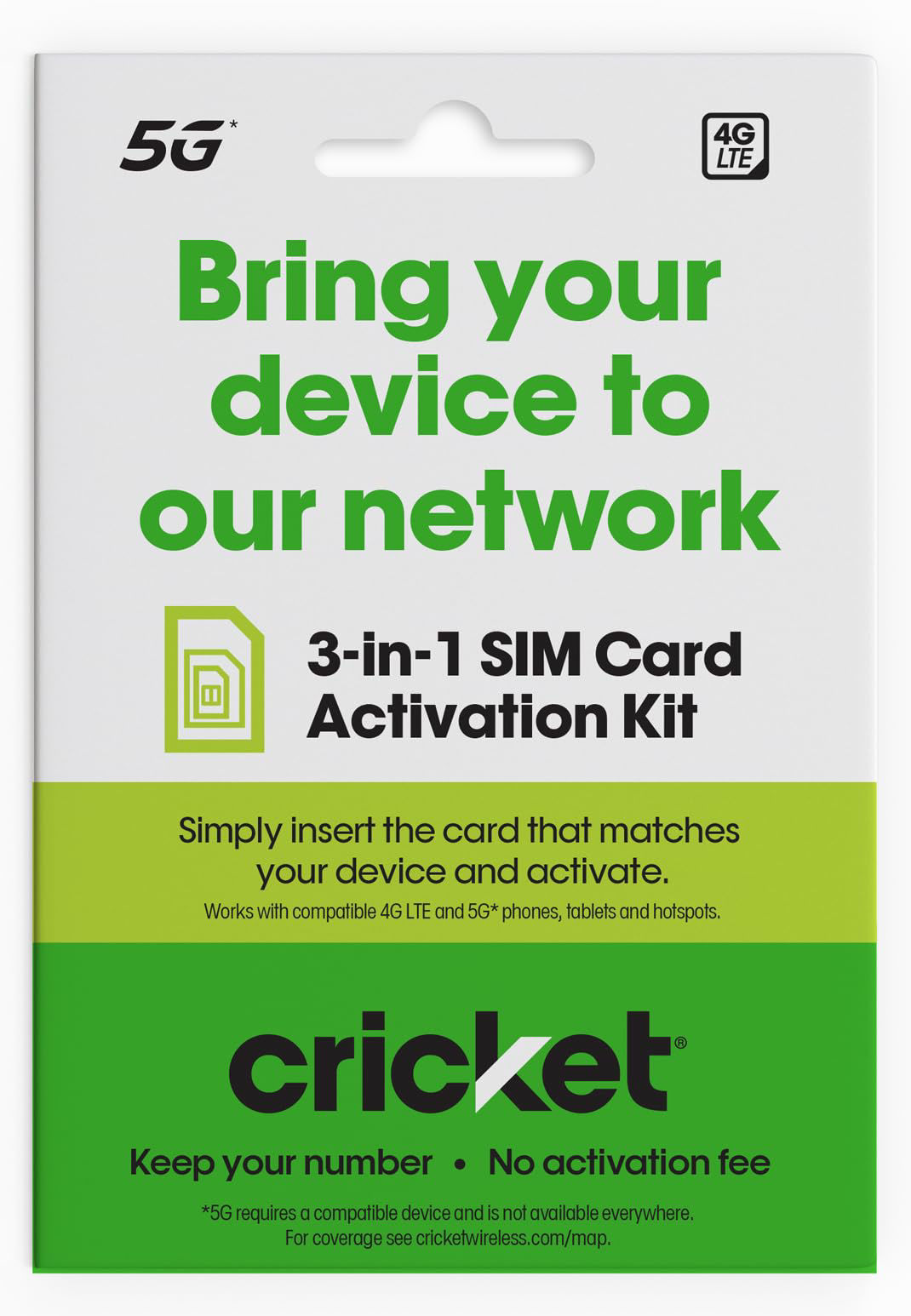 GetUSCart- Cricket Wireless SIM Card 4G LTE, 5G, 5G+