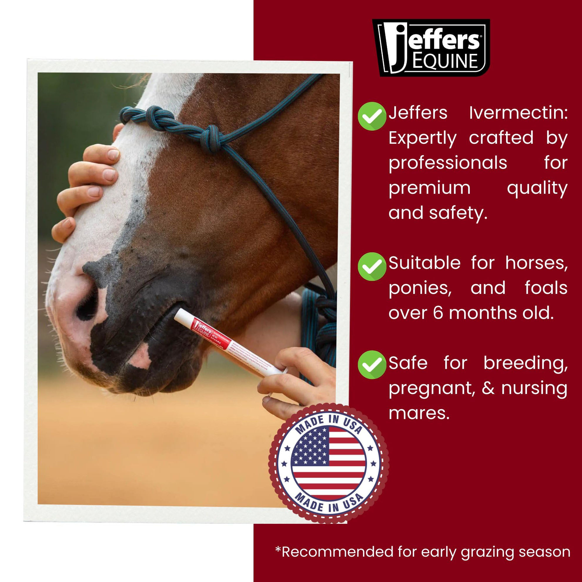 GetUSCart- Jeffers Ivermectin Gel Dewormer for Horses - Apple Flavored ...