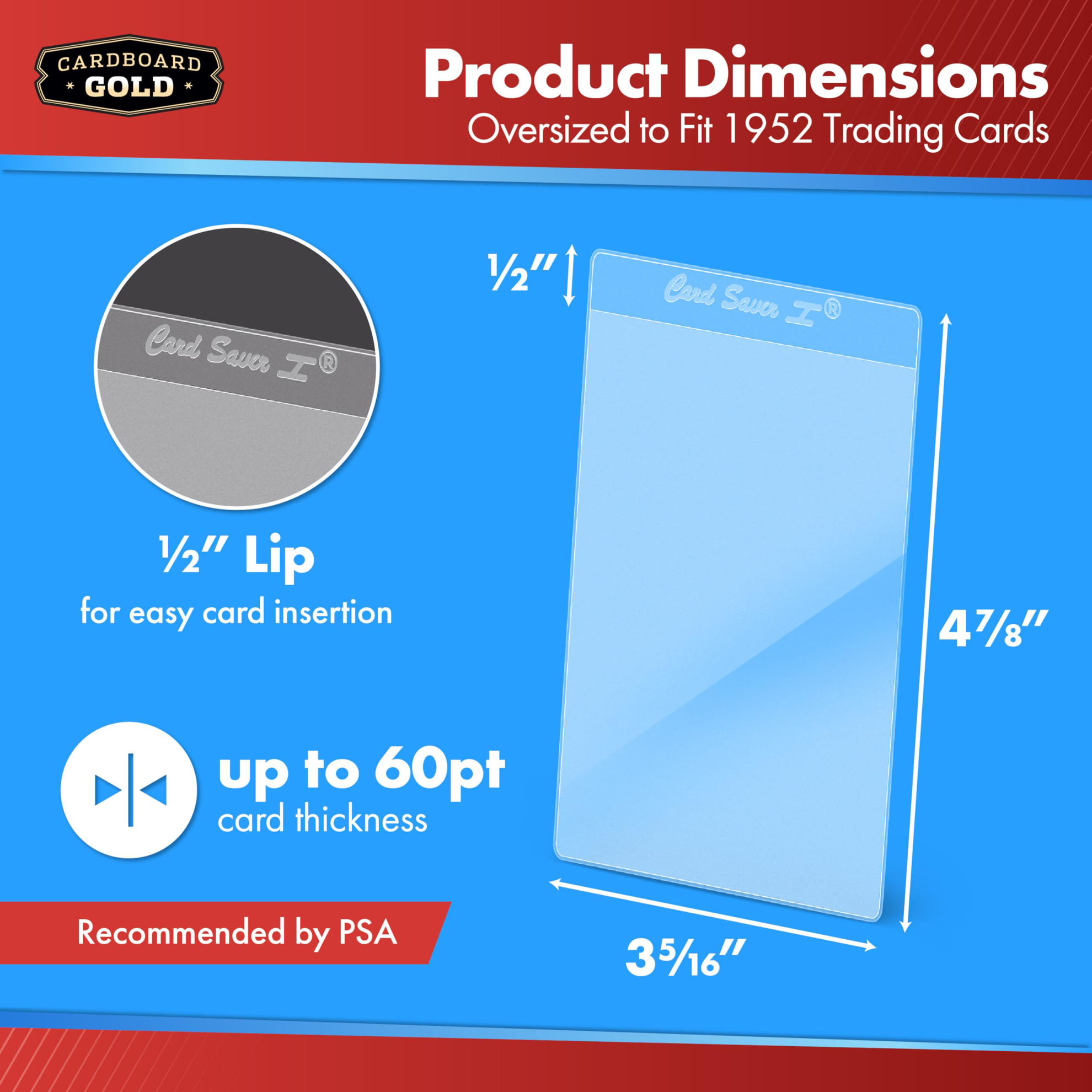 GetUSCart- Cardboard Gold Card Saver 1-200 Count - Semi Rigid Card ...