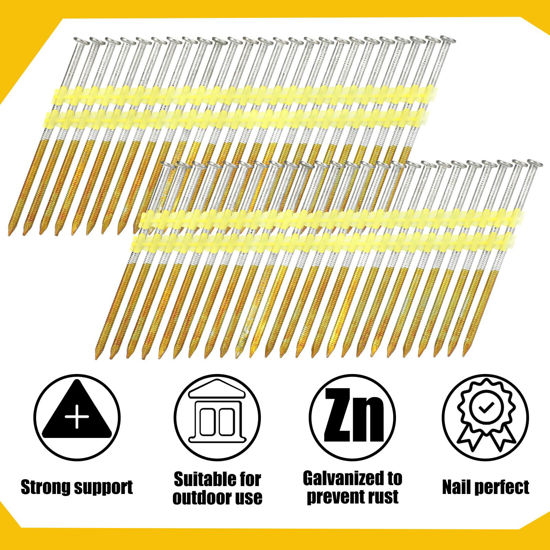 GetUSCart- Therwen Framing Nails, 21 Degree, Flat D Head, Galvanized ...