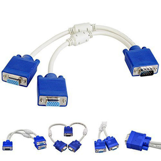 GetUSCart- Honsky 1' High Resolution VGA SVGA Y Splitter Cable for Dual ...
