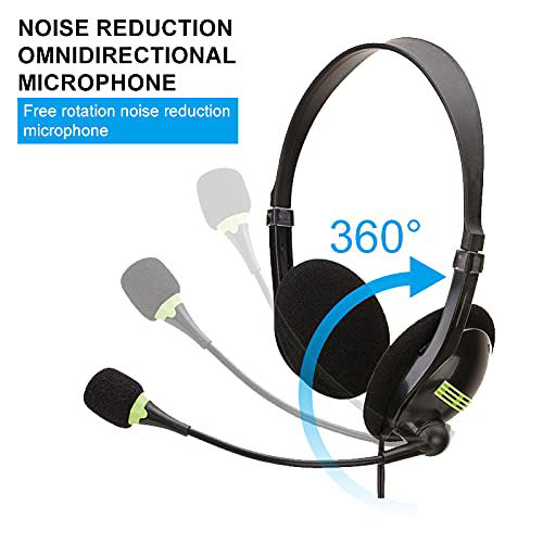 GetUSCart- Bulk Headsets with Microphone for Classroom 5 Pack, Wired ...