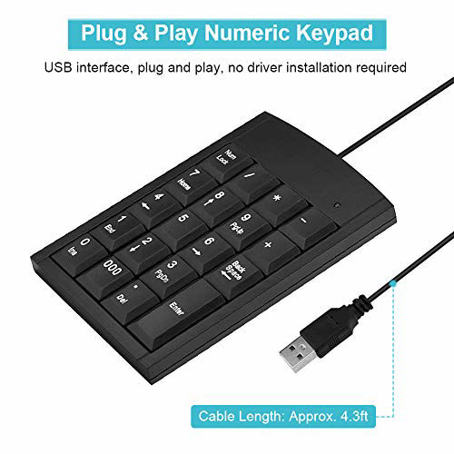 GetUSCart- Mini USB keypad, Portable USB Numeric Keypad Number Keyboard, Number Keyboards for Laptop