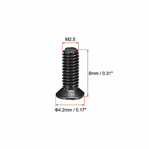 GetUSCart- uxcell M2.5 x 8mm Phillips Screw Fastener Black for Laptop ...