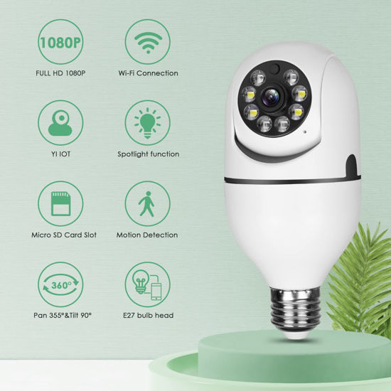GetUSCart- Light Bulb Security Camera,WiFi 360 Degree PTZ IP Camera ...